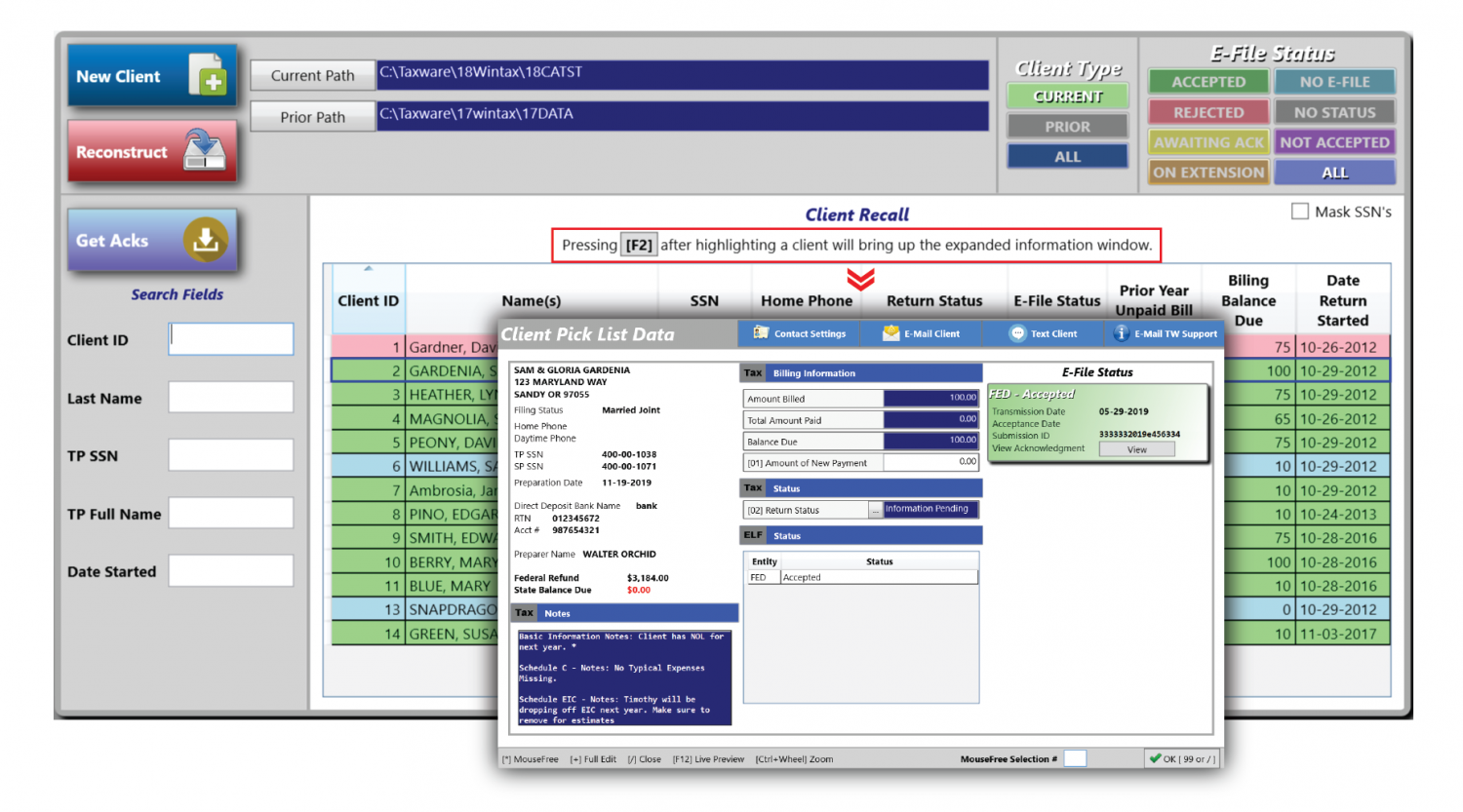 Advanced Client Information Screen Tips & Tricks – Taxware Systems